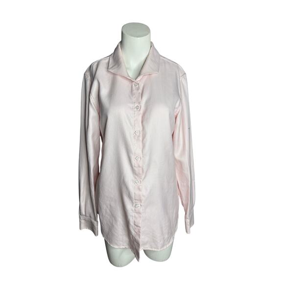 Kal Rieman | Tops | Kal Rieman Dress Shirt Womens 2 Pink Herringbone ...